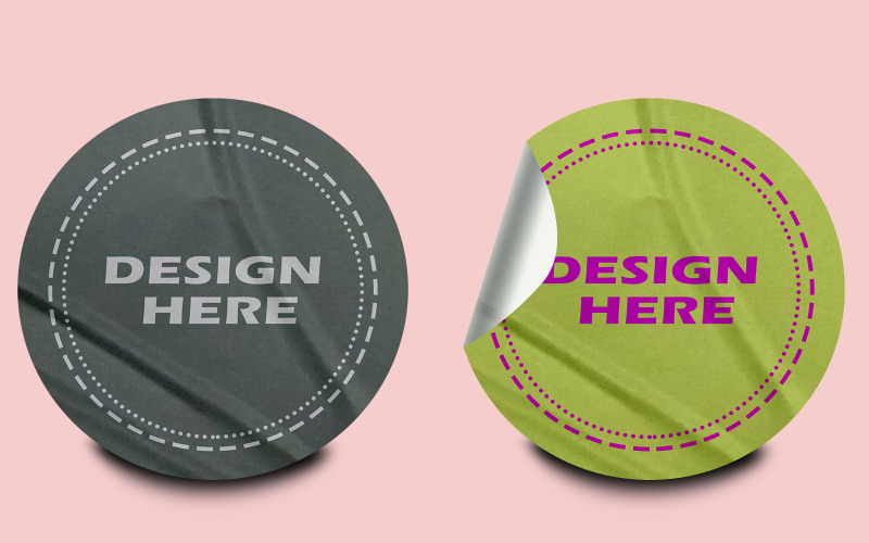 Sticker Mockup Template Design -64 #494261 - TemplateMonster