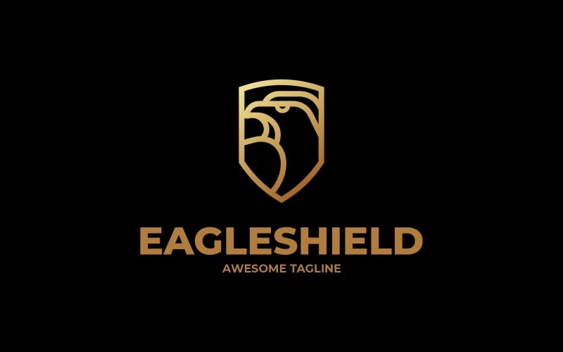 Eagle Shield Line Art Logo 25 #494352 - TemplateMonster