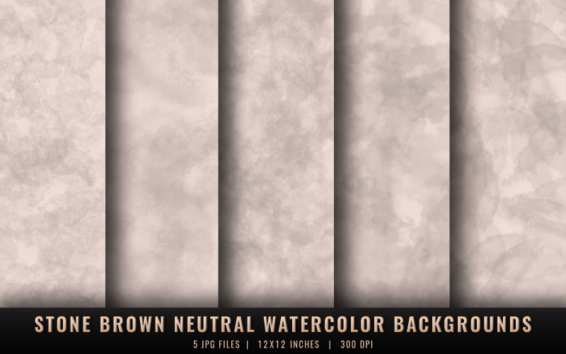 Stone Brown Neutral Watercolor Backgrounds - TemplateMonster