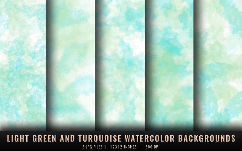Light Green and Turquoise Watercolor Backgrounds