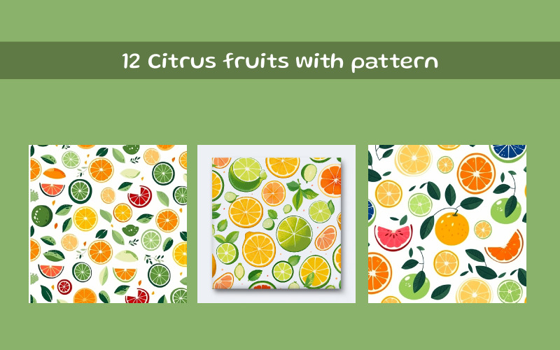 Citrus fruits with pattern #494924 - TemplateMonster