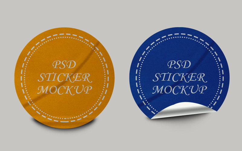 Sticker Mockup Template Design -71 #494979 - TemplateMonster