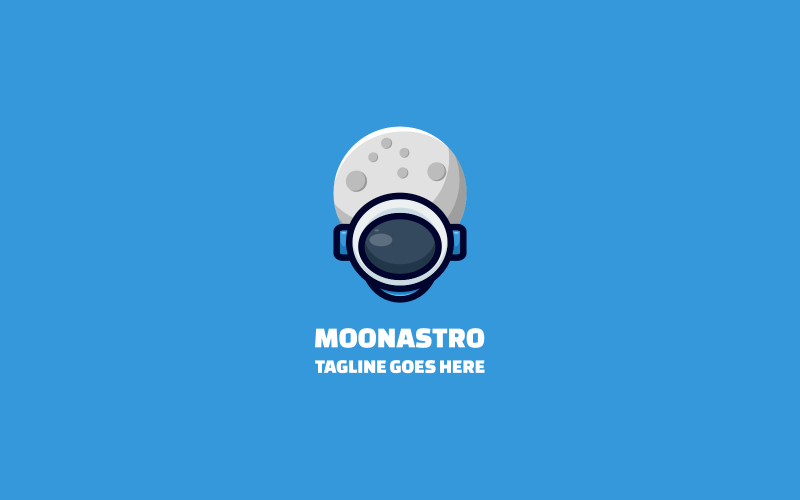 Moonastro Simple Mascot Logo #495074 - TemplateMonster