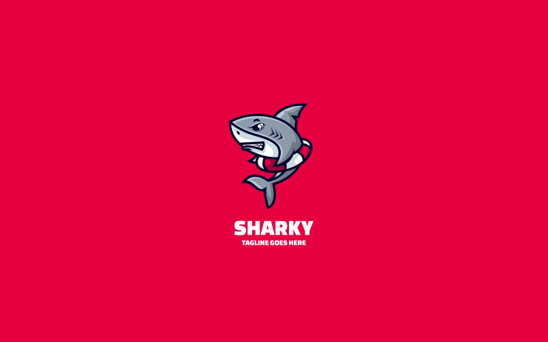 Sharky Simple Mascot Logo 3 #495076 - TemplateMonster