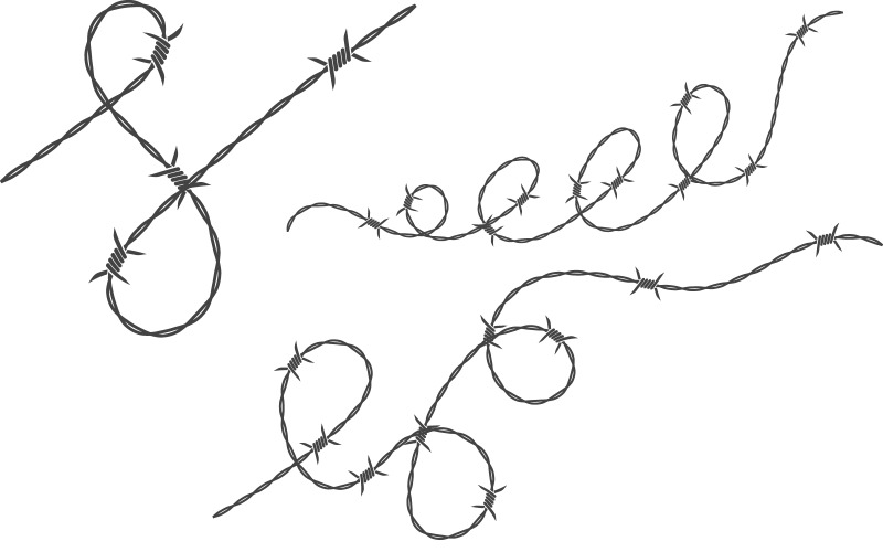 Barbed wire vector illustration design template v.13