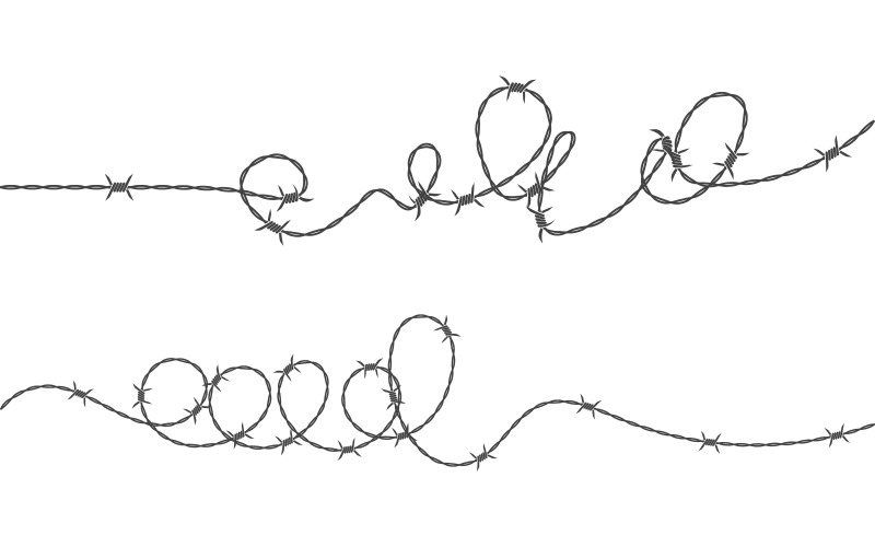 Barbed wire vector illustration design template v.16
