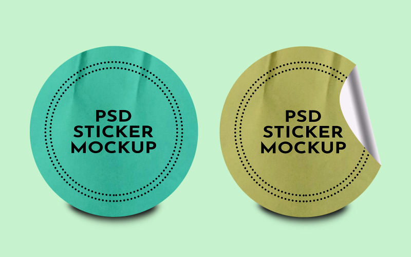 Sticker Mockup Template Design -90 #495296 - TemplateMonster