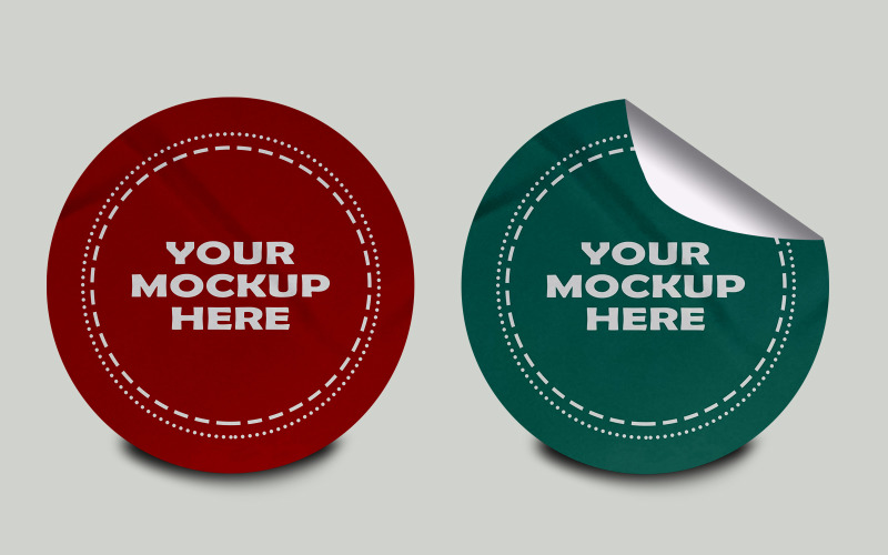 Sticker Mockup Template Design -100 #495404 - TemplateMonster