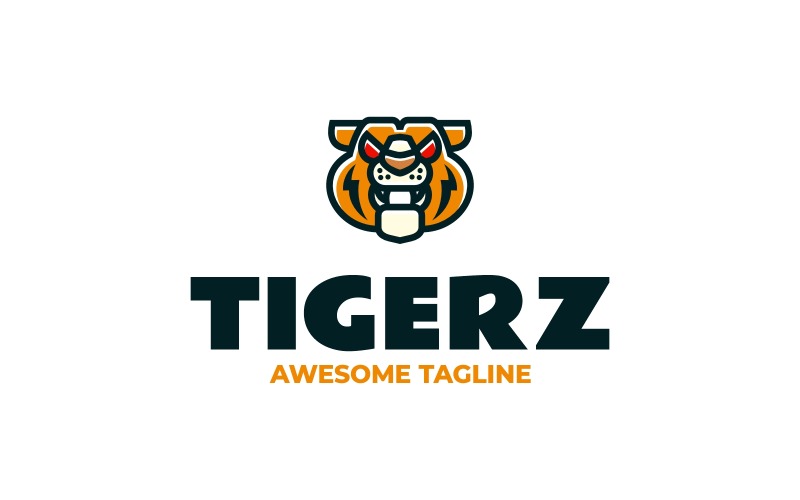 Tigerz Simple Mascot Logo 3 #495952 - TemplateMonster