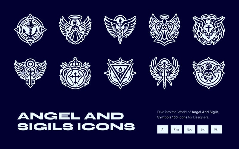 Angel Symbol and Sigils Set #496143 - TemplateMonster