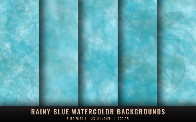 Rainy Blue Watercolor Backgrounds #496152 - TemplateMonster