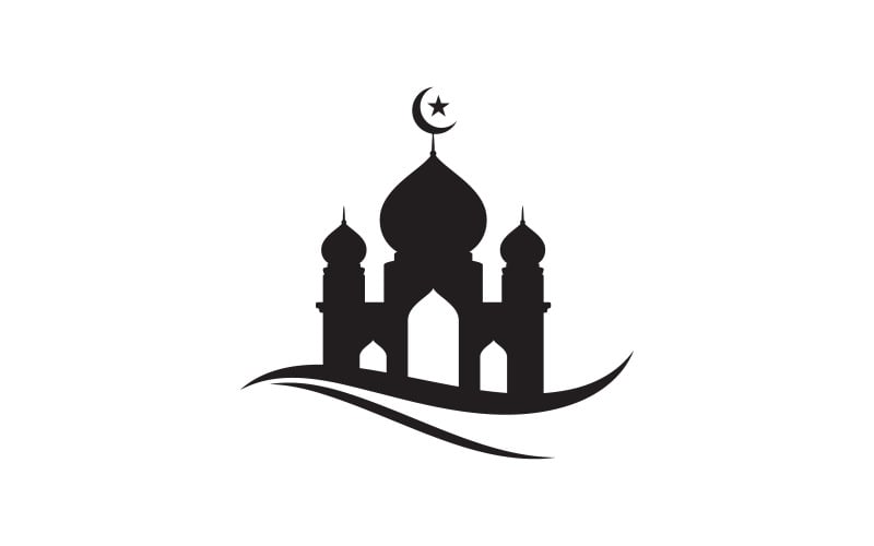 Islamic Building Mosque Logo Illustration design template v.3