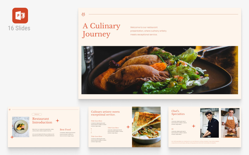 Modelo de apresentação de restaurante minimalista cremoso