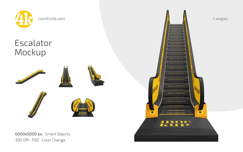 Escalator Mockup PSD Template #496377 - TemplateMonster