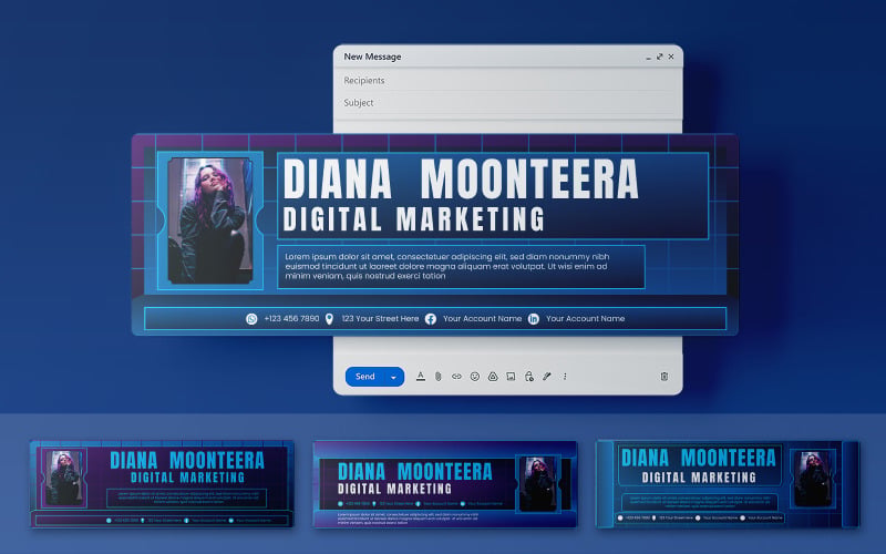 Futuristic Email Header Template #496445 - TemplateMonster