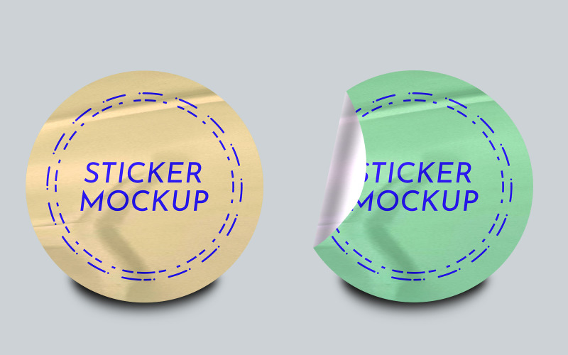 Sticker Mockup Template Design -123 #496495 - TemplateMonster