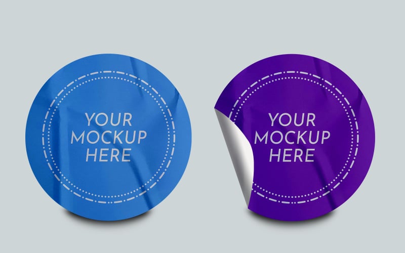 Sticker Mockup Template Design -125 #496499 - TemplateMonster