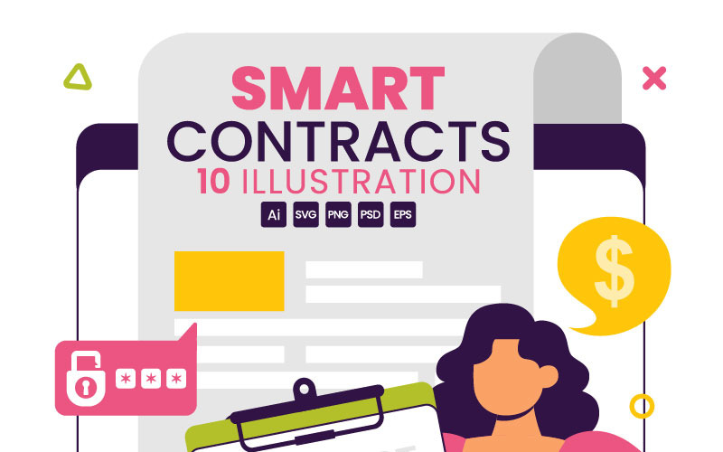 10 Digital Smart Contract Illustration - TemplateMonster