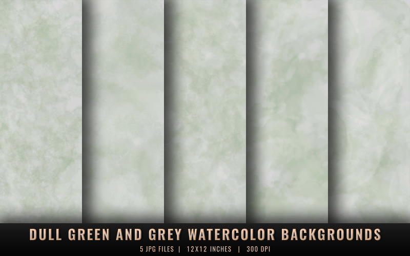 Soft Dull Green and Grey Watercolor Backgrounds