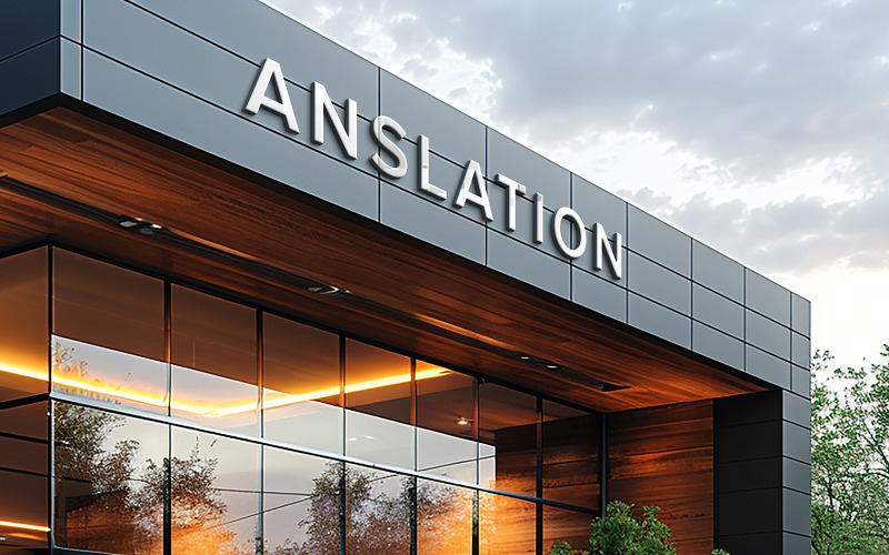 A building facade sign 3d logo mockup design psd