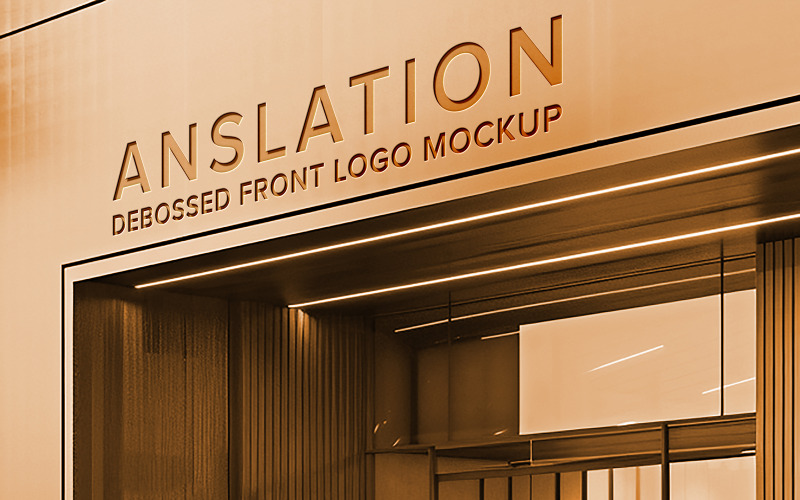 A building with a luxury sign logo mockup design front view psd