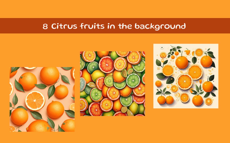 Citrus fruits with background #496994 - TemplateMonster