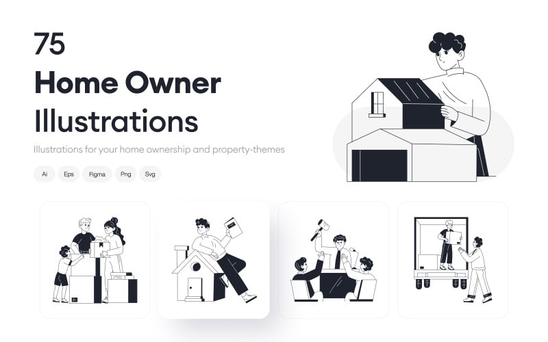 Home Owner Illustration Set #497169 - TemplateMonster