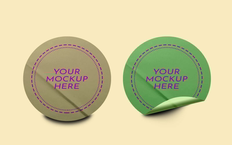 Sticker Mockup Template Design -141 #497384 - TemplateMonster