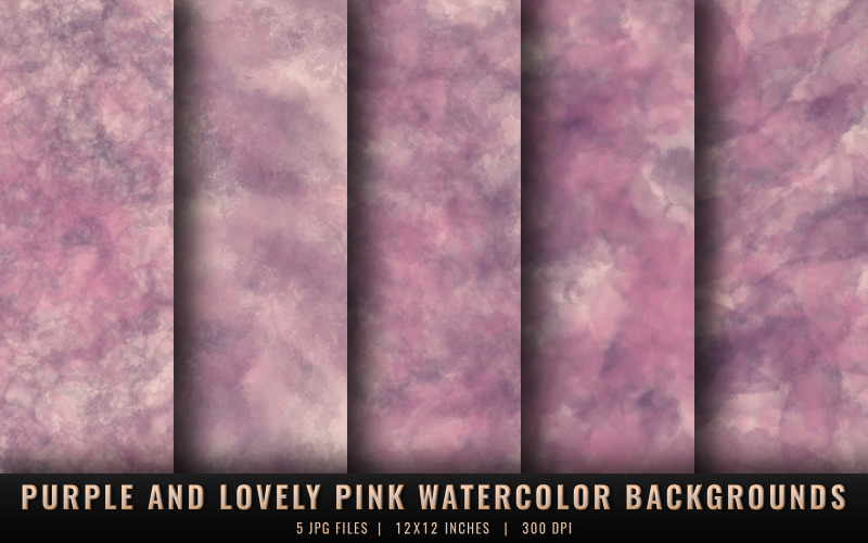 Purple and Lovely Pink Watercolor Backgrounds