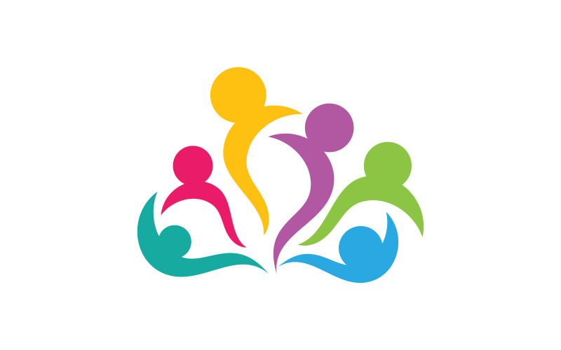 Modèle de conception de logo de communauté sociale d'entraide v.12