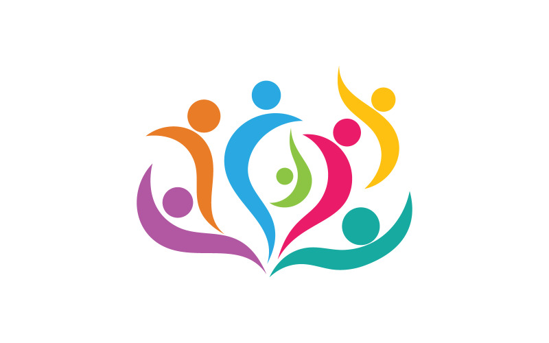 Modèle de conception de logo de communauté sociale d'entraide v.15