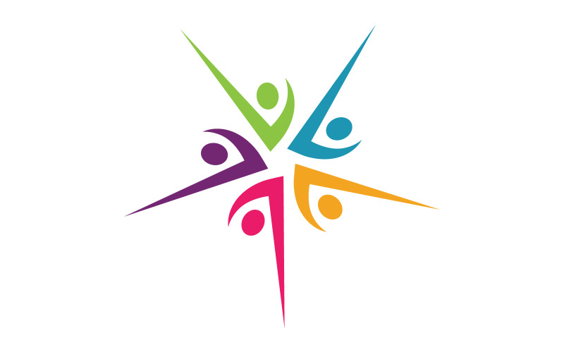 Modèle de conception de logo de communauté sociale d'entraide v.25