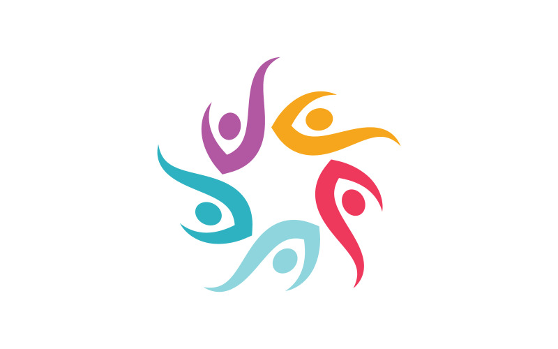 Modèle de conception de logo de communauté sociale d'entraide v.30