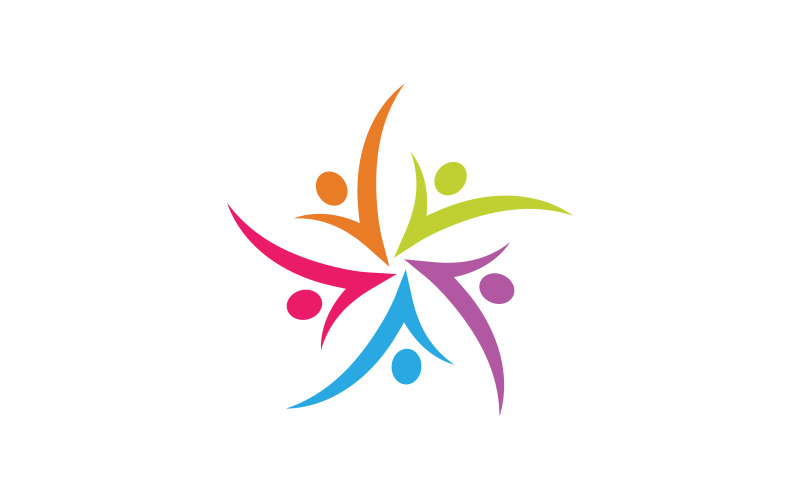 Modèle de conception de logo de communauté sociale d'entraide v.32