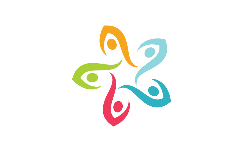 Modèle de conception de logo de communauté sociale d'entraide v.34
