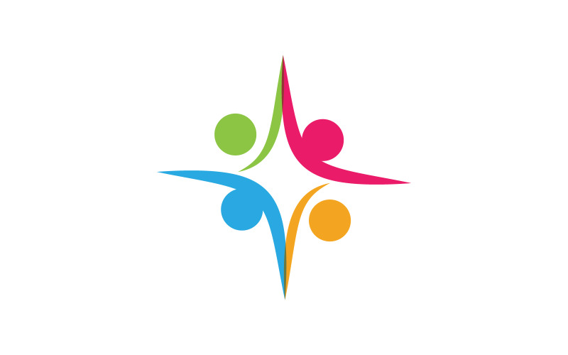 Modèle de conception de logo de communauté sociale d'entraide v.4