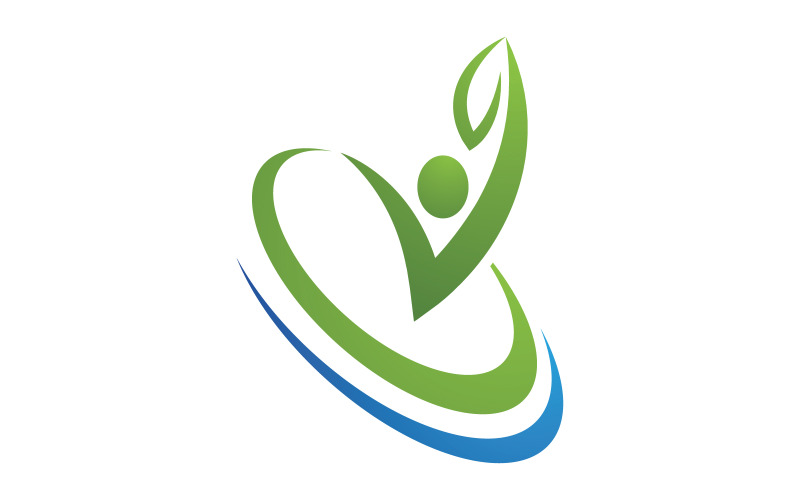 Human character Healthy logo sign illustration vector design v.14