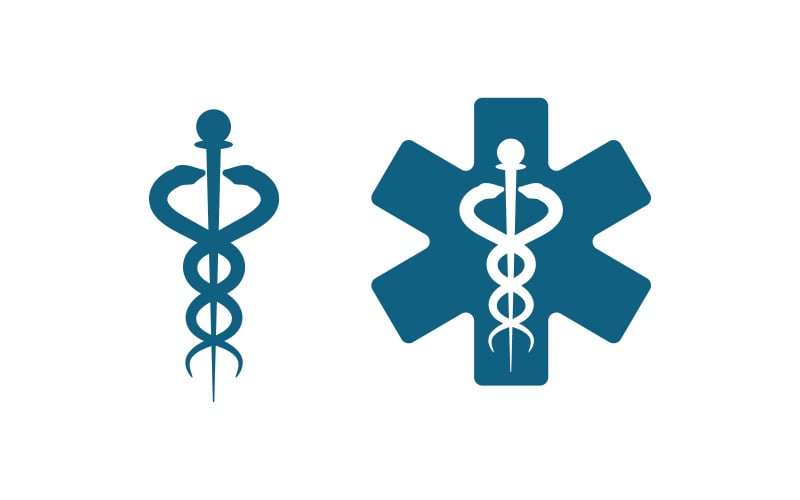 Medical snake icon Logo vector illustration design v.4