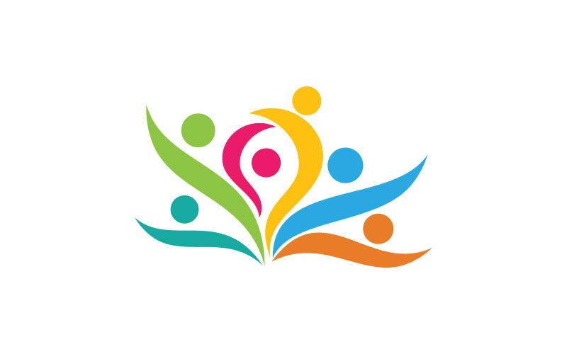 Mutual help care social Community Logo design template v.17