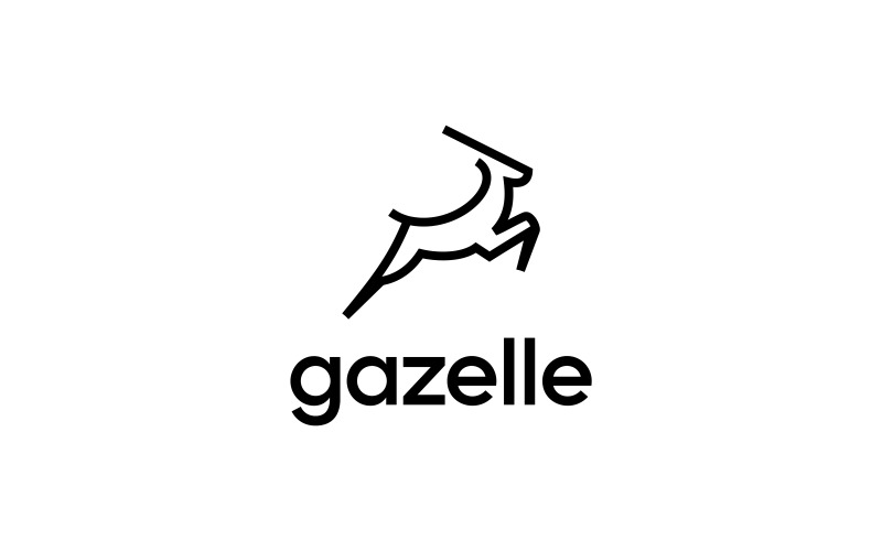 Gazelle Jump Line Art Logo #498091 - TemplateMonster