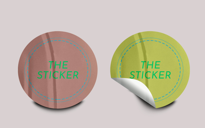 Sticker Mockup Template Design -157 #498000 - TemplateMonster