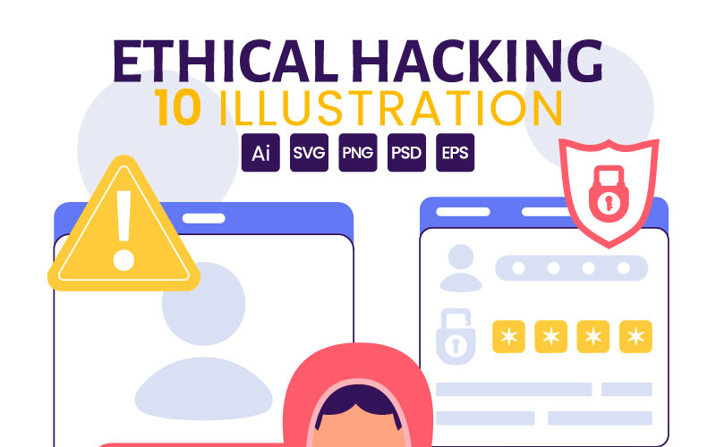 10 Cybersecurity Ethical Hacking Illustration