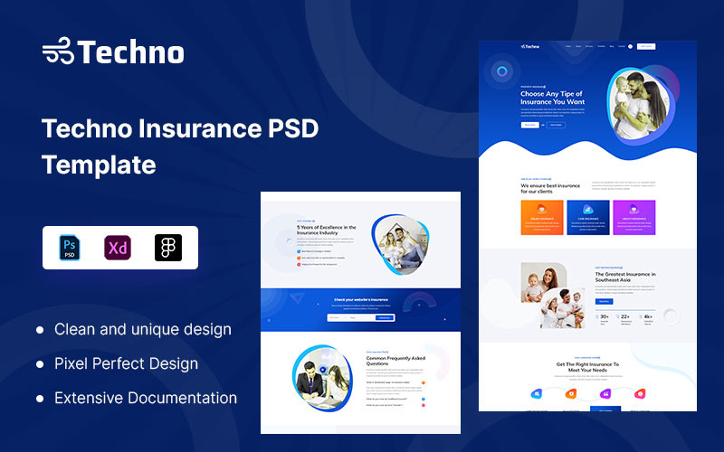 Plantilla PSD de Techno Insurance #498129 - TemplateMonster