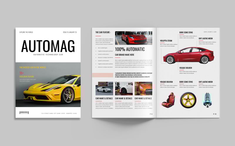 Car Magazine Design Template #498235 - TemplateMonster