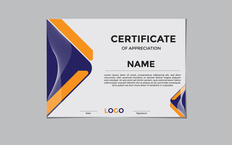 Professional Certificate Template Design - TemplateMonster