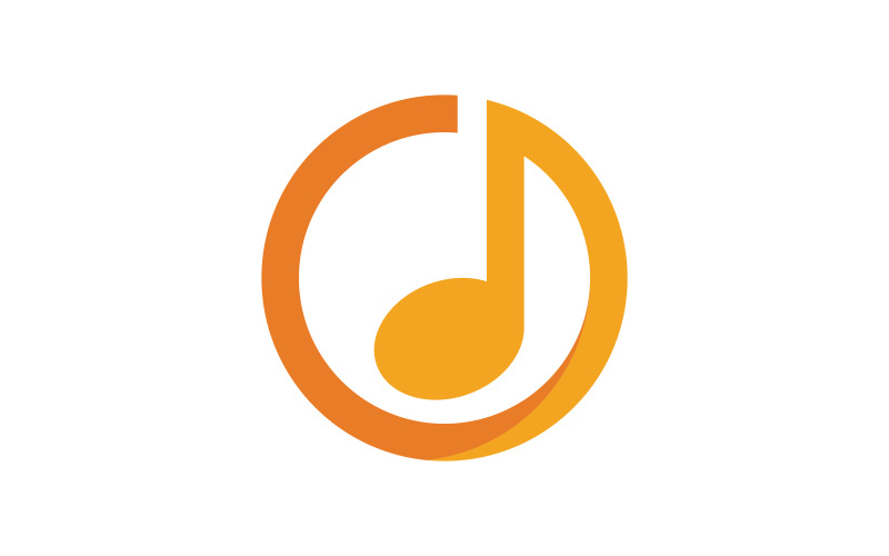 Icône de note de musique, logo, illustration vectorielle, conception v.12