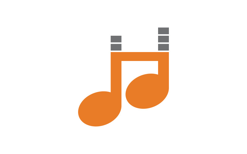 Icône de note de musique, logo, illustration vectorielle, conception v.1