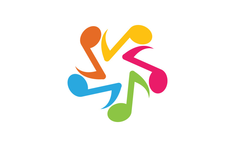 Icône de note de musique, logo, illustration vectorielle, conception v.8