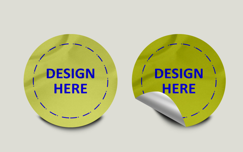 Sticker Mockup Template Design -192 #498643 - TemplateMonster