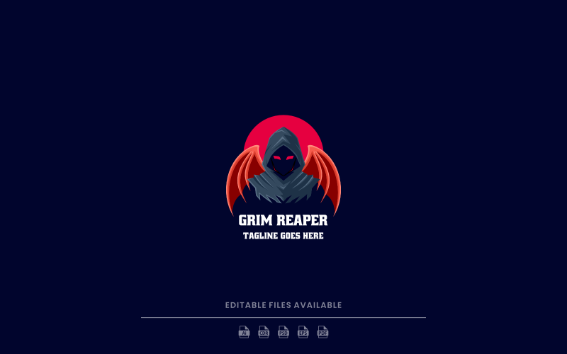 Grim Reaper Simple Mascot Logo 2 #498763 - TemplateMonster